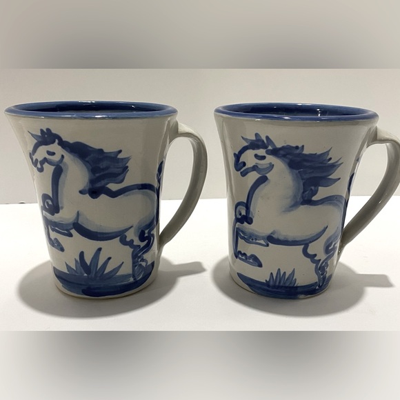 M A Hadley | Dining | Pair Vintage M A Hadley Horse Pottery Mug Whoa ...